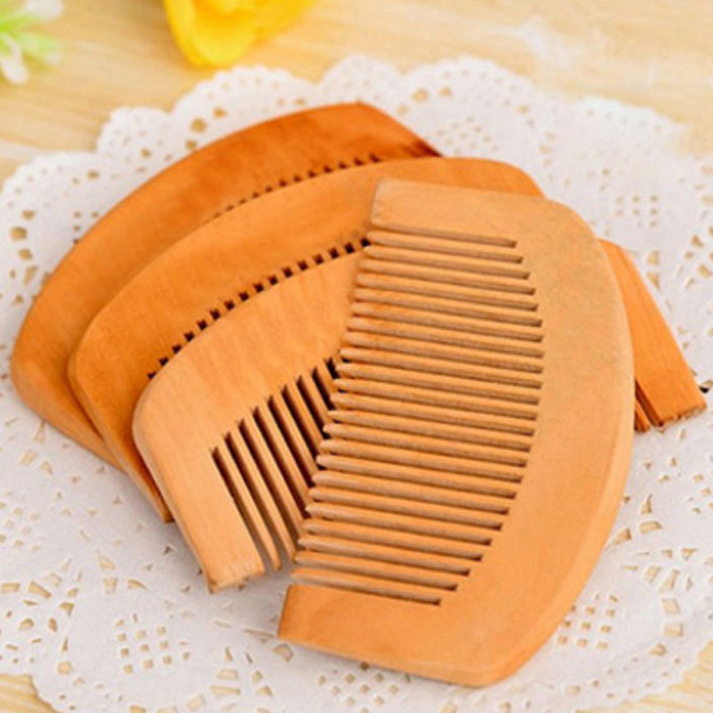Natural Peach Solid Wood Comb Engraved Peach Wood Healthy Massage Anti ...