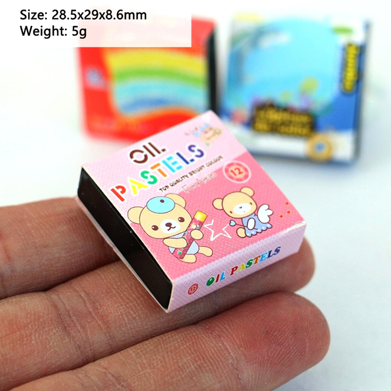 1set 1:12 Dollhouse Miniature Crayon Color Box Model Kid Pretend Play ...