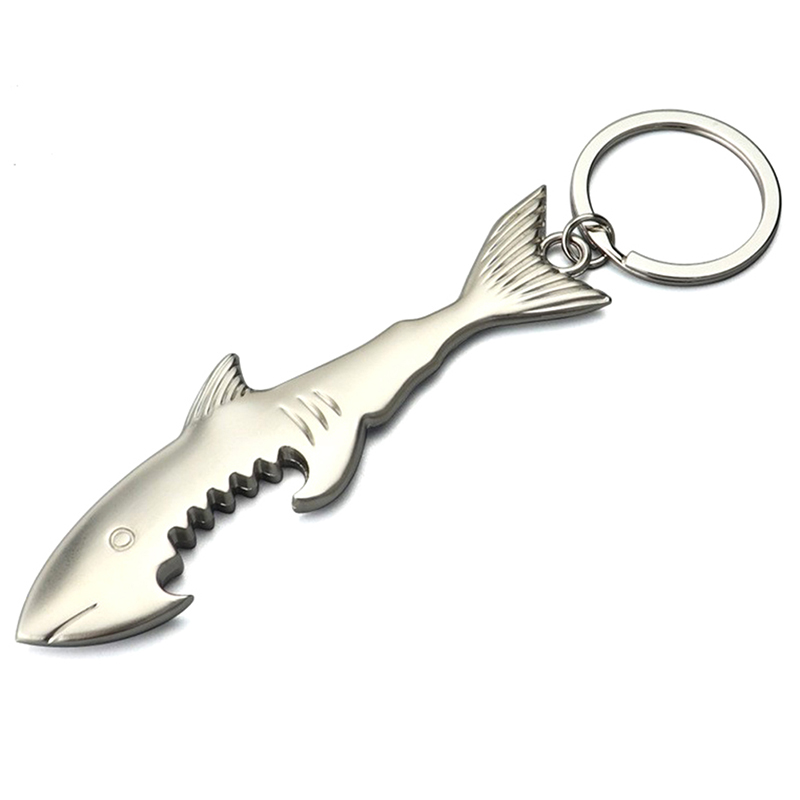 Ciondolo Apribottiglie Metallo Birra Squalo Portachiavi Accessori Chiave Creativi TS