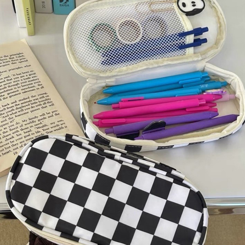 1 pezzi di cartoleria multi-funzionale custodia a matita in bianco e nero  ba