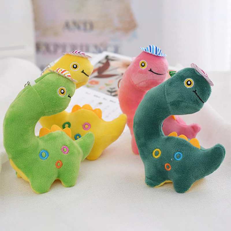 Cartoon Dinosaur Plush Doll Toy Pendant Keychain Fashion Car Bag Accessries  -wf