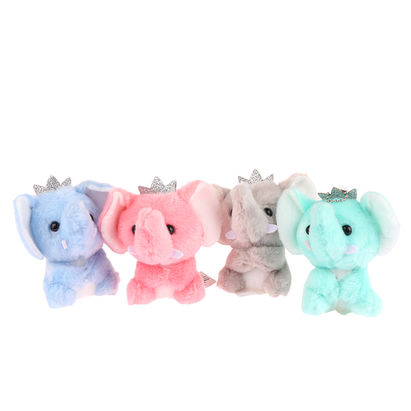 10CM Cartoon Stuffed Elephant Doll Plush Elephant Keychain Cute Animal Keyrin EI