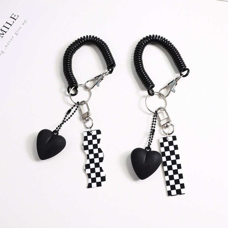 Carino cartone animato acrilico carino scacchiera auto portachiavi anelli chiave borsa ciondolo anti perdite sn