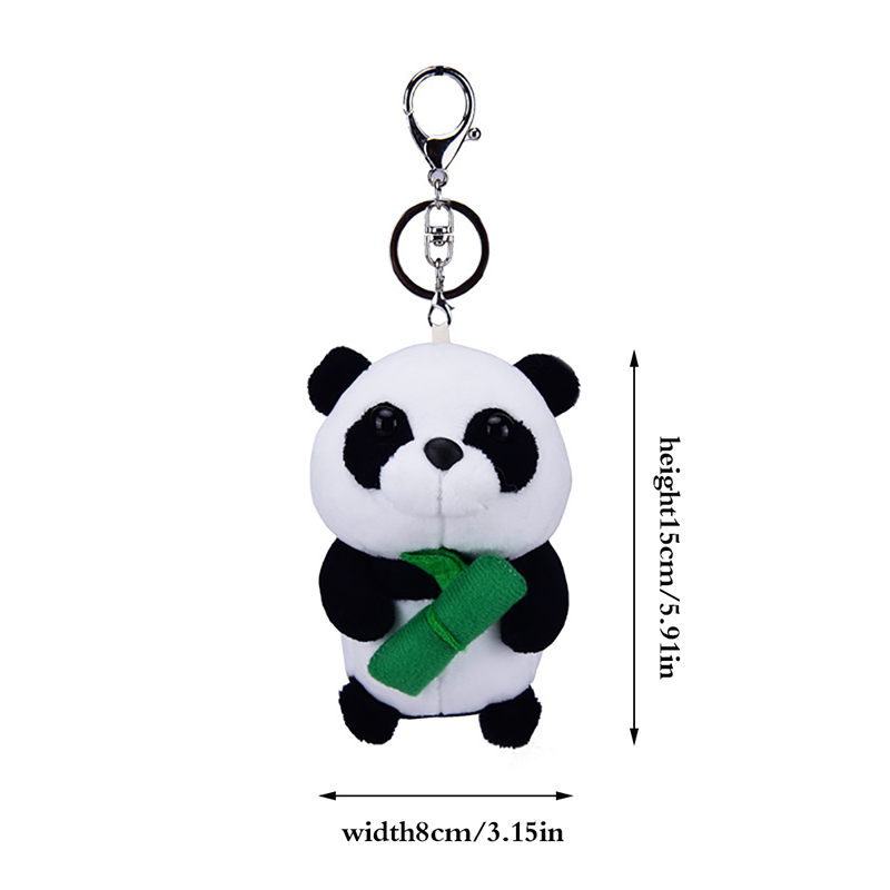 Cute Panda Plush Keychain Cartoon Soft Stuffed Animal Keyring Backpack Pendan Pe