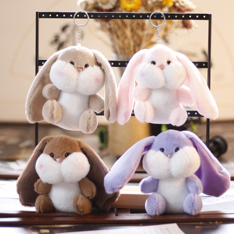 1Pc 12cm Cute Rabbit with Long Ears Plush Dolls Toys Gift Stuffed Doll Keycha ba