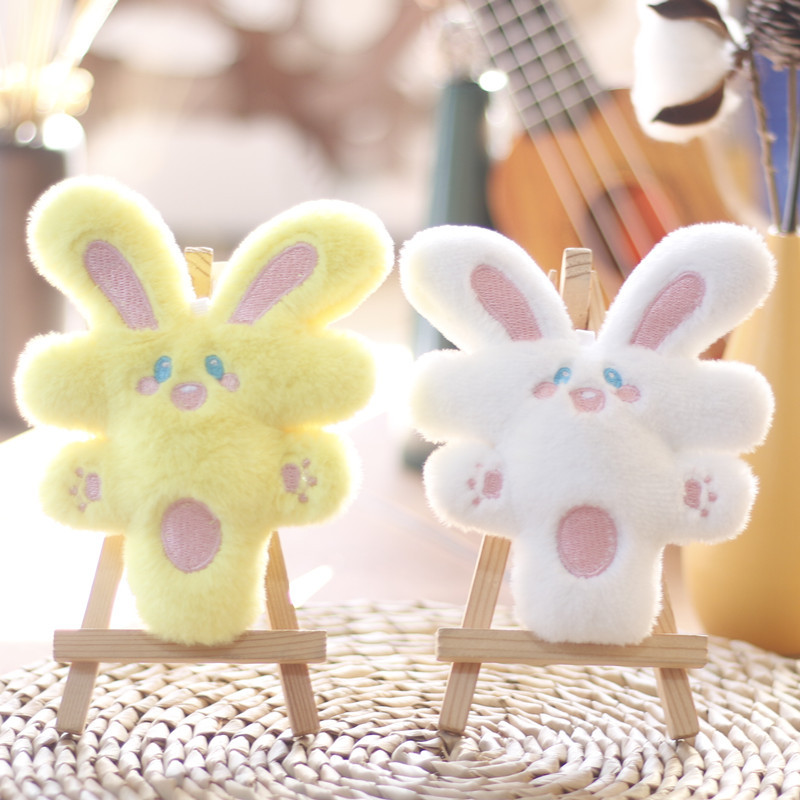 Cute Rabbit Pendant Doll Key Chain Plush Toy Rich Bunny Rabbit Stuffed Lucky -wf