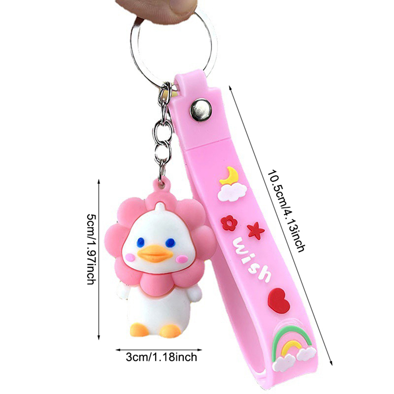 Cartoon Cute Animal Doll Key Ring Anime  Keychain Boys Girls Schoolbag Penda -wf