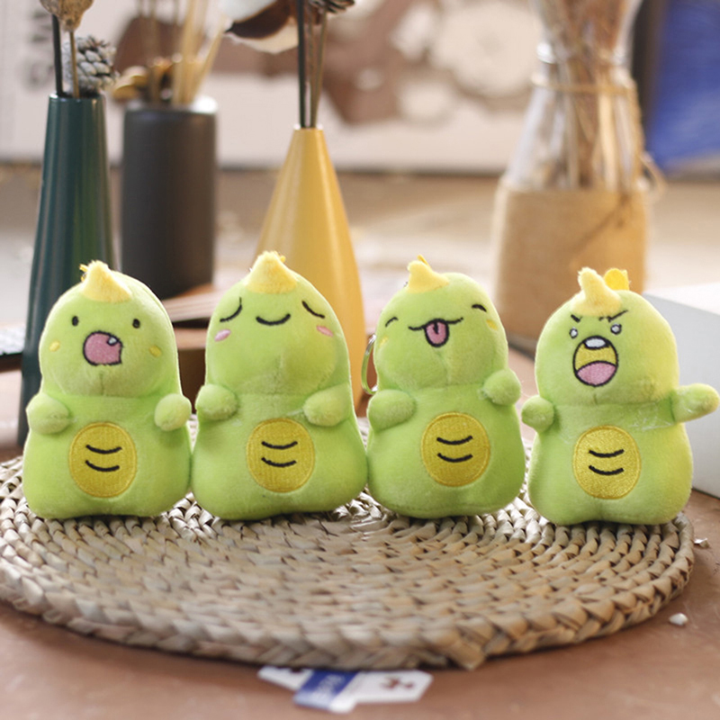 1PC 11cm Multiple Expressions Dinosaur Plush Doll Car Key Chain Bag Pendant C ba