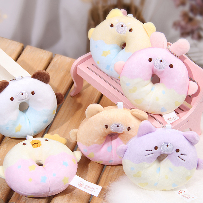 Cute Plush Donut Bread Toy Plush Toy Soft Kids Toys Bag Hanging Jewelry Key Pe