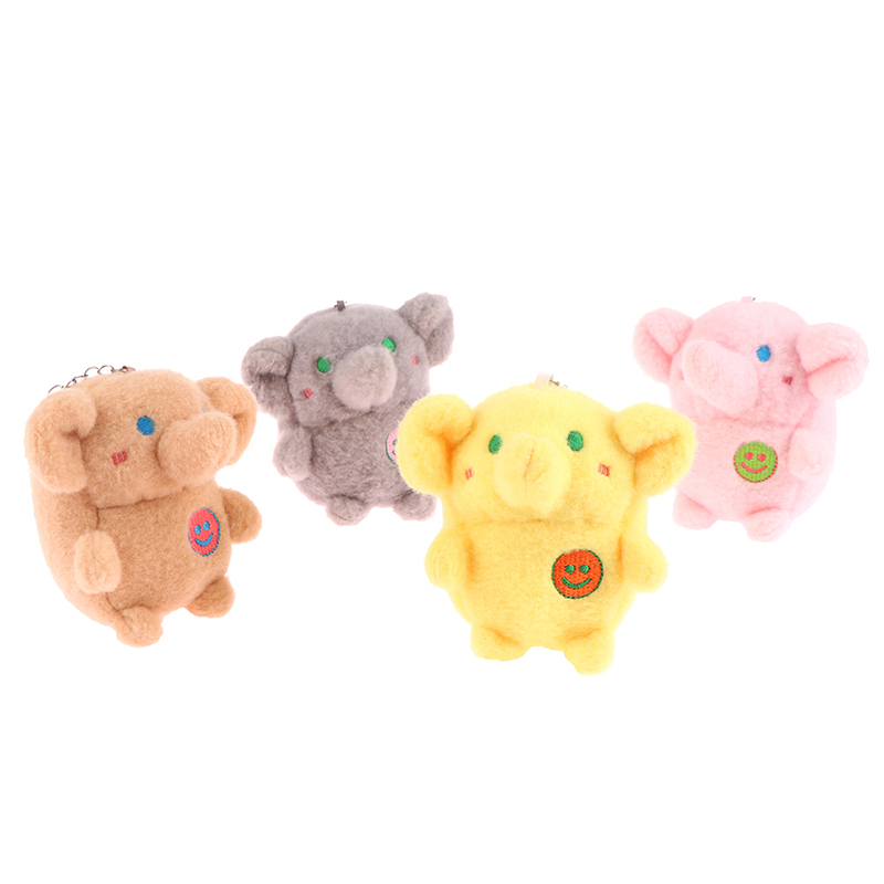 11CM Cartoon Elephant Plush Toy Pendant Stuffed Doll Keychain Backpack Decor EI
