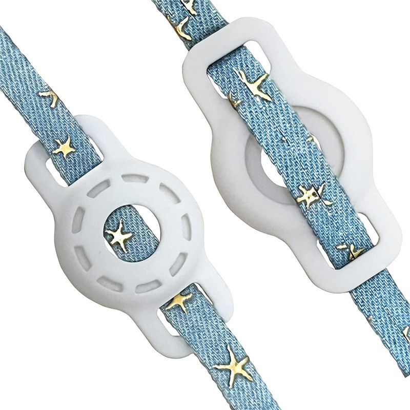 Pet Cat Collar Safety Buckle Adjustable Breakaway Belt Airtag Case Dog Colla -wf