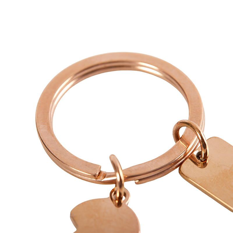 2PCS Stainless Steel Puzzle Keychain Splice Love Key Chain Engrave Metal Jigs EI