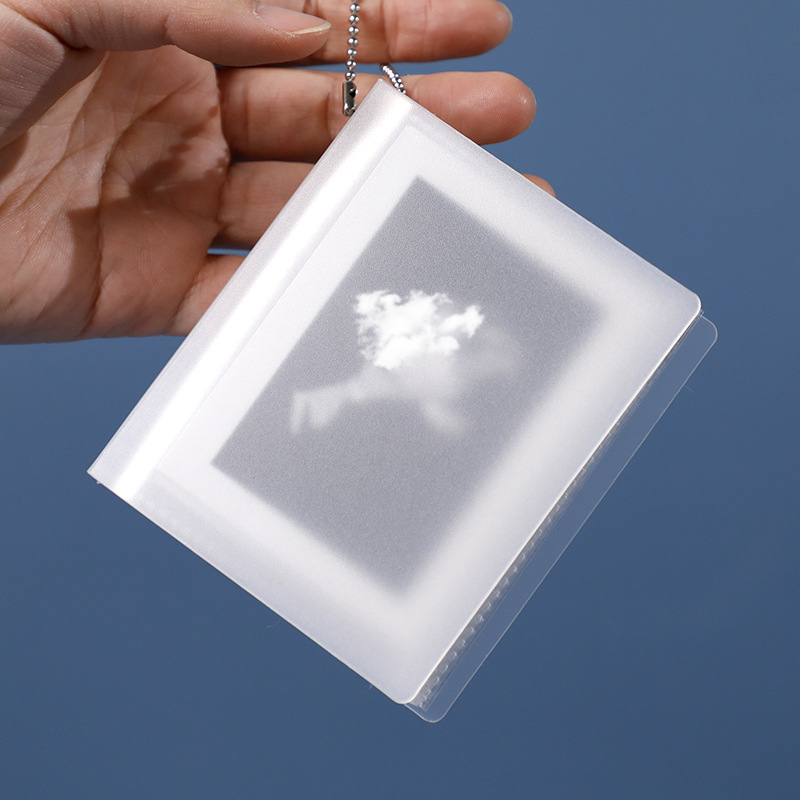 Transparent Photo Album mini keychain pendant Small Photocard Holder Album C -wf