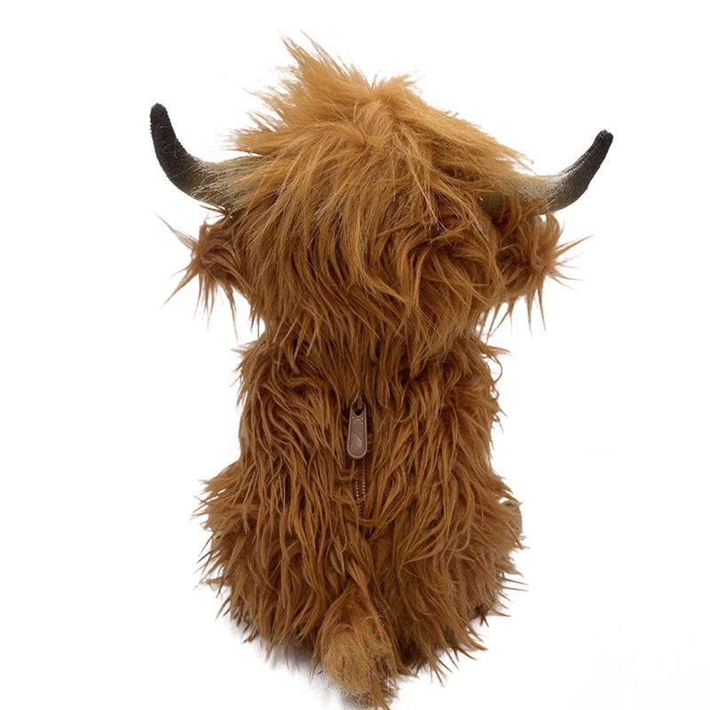 Simulation Plush Plateau Cow With Sound Stuffed Highland Cattle Toy Farm Toy ba