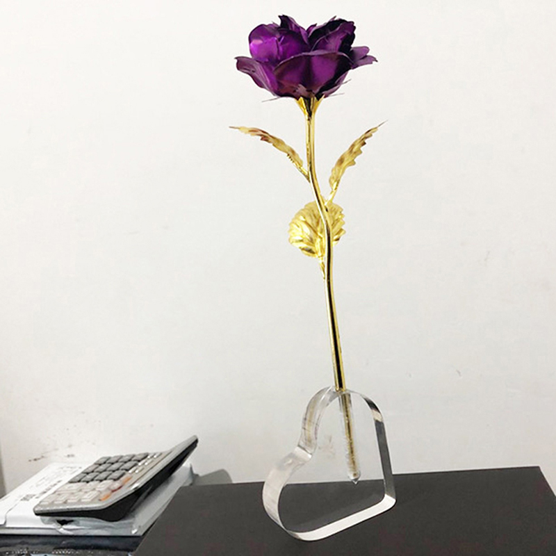 Rose Acrylic Stand Heart Shape Vase For Flower Display Acrylic Stand ...