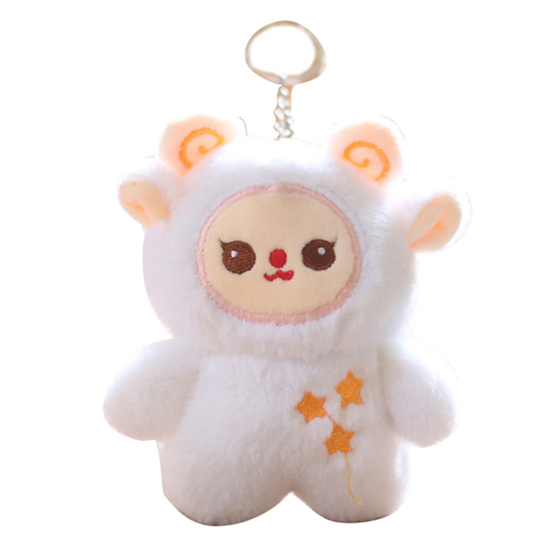 Ciondolo 12 cm carino pecora peluche giocattolo cartone animato borsa lampada portachiavi ornamenti ragazza regalo*
