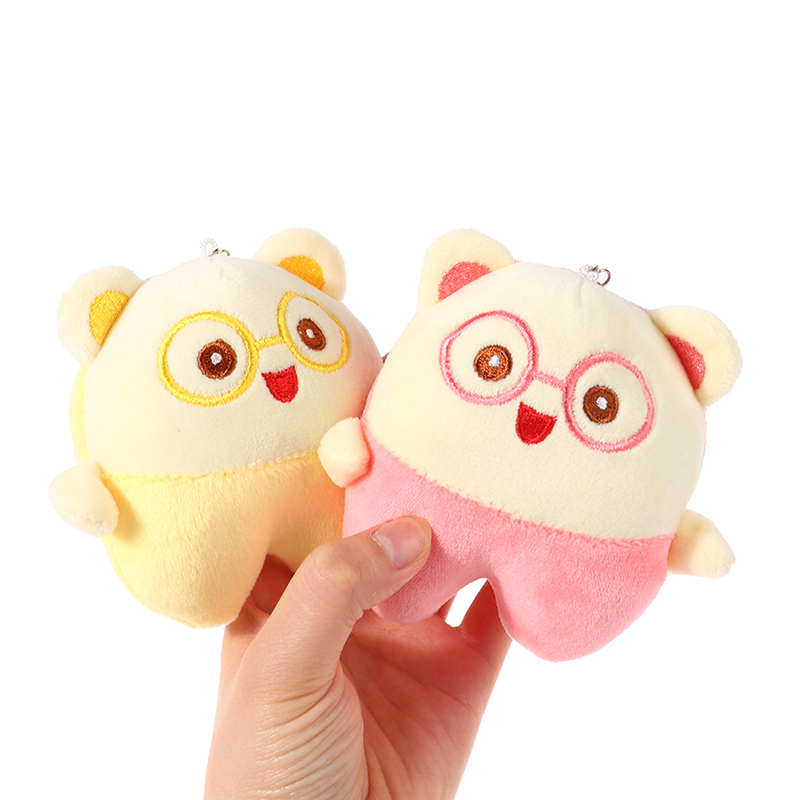 Spectacled Bear Plush Toy Cartoon Pendant Stuffed Doll Keychain Car Bag Decor Pe