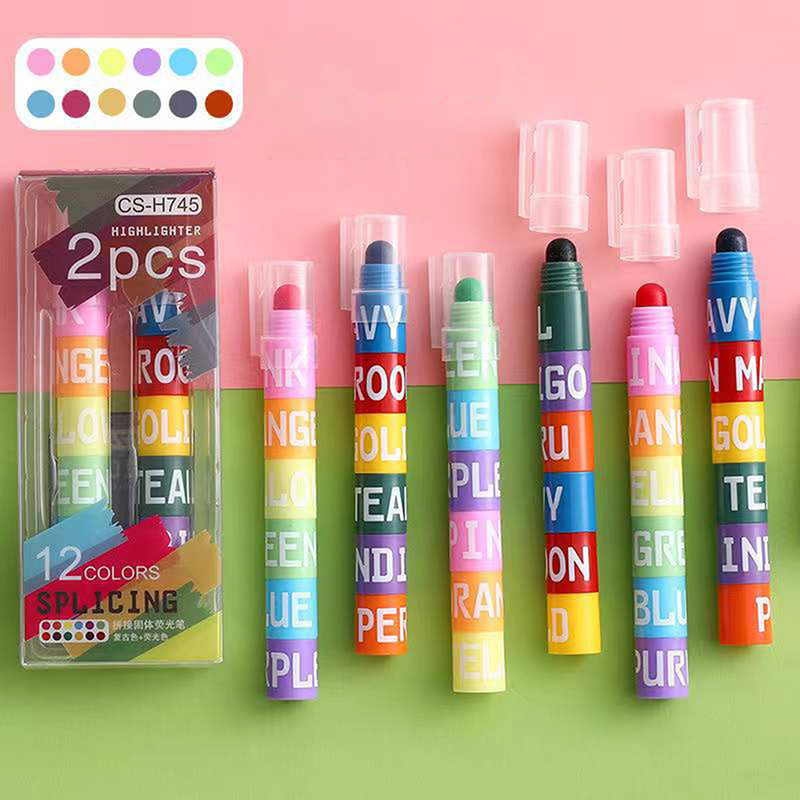 CREATIVE STITCHING SOLID Highlighter 12-Color Bullet Retro Color Key ...