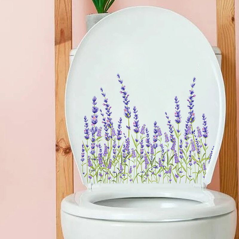 Flower Bird Toilet Sticker Self Adhesive Removable Bathroom Wall Stick ...