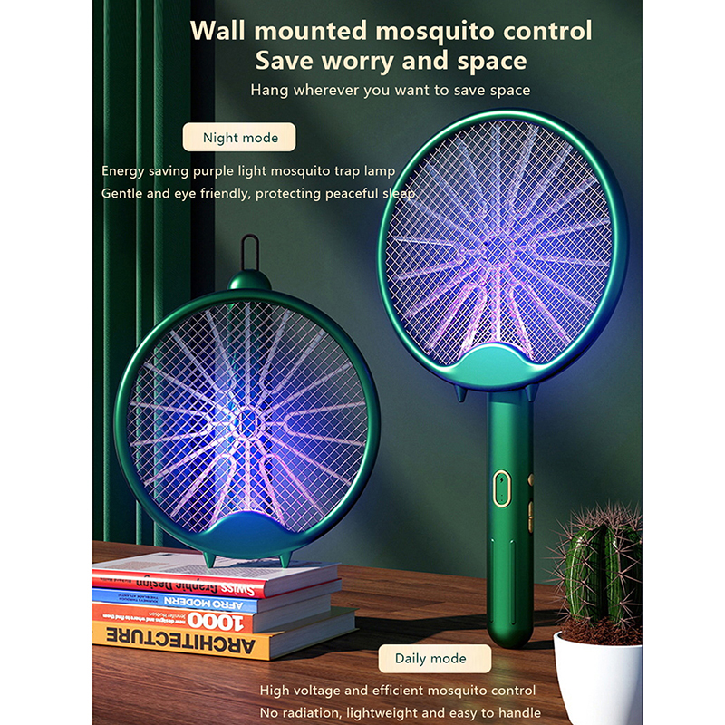 Fly Swatter Racchetta Elettrica Ricaricabile Bug Zapper Portatile Pieghevole GF