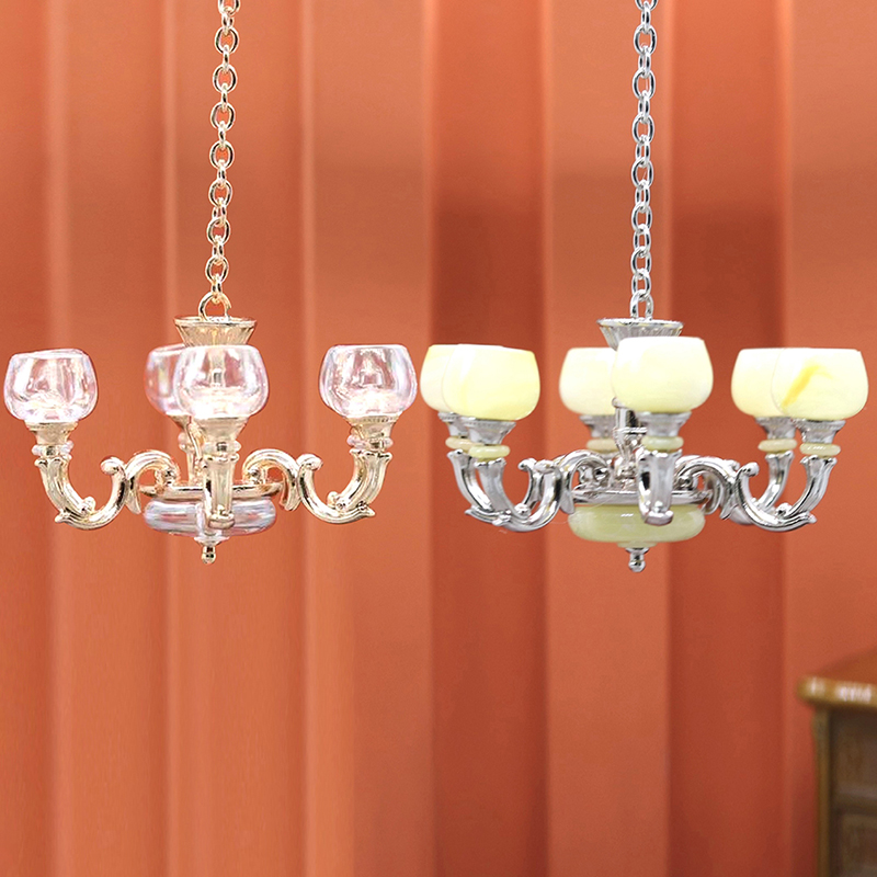 1:12 Dollhouse Miniature Chandelier Light Ceiling Lamp Light Furniture ...