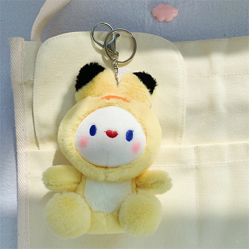 Ciondolo Portachiavi Creative Cartoni Coppia Coniglio Peluche Bambola Carina Borsa Ornamento Sn