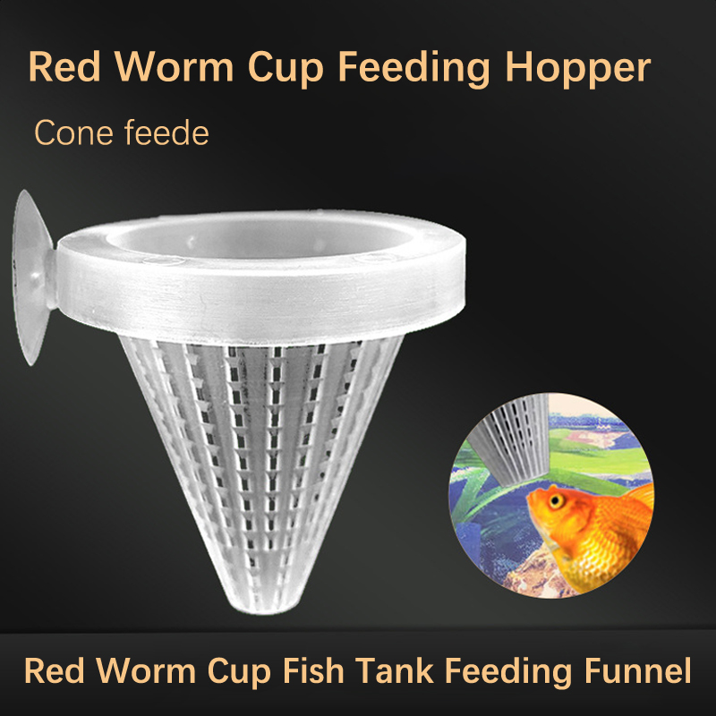 2 pz acquario acquario acquario tazza verme rosso acrilico alimentatore plastica lombrichi ~~