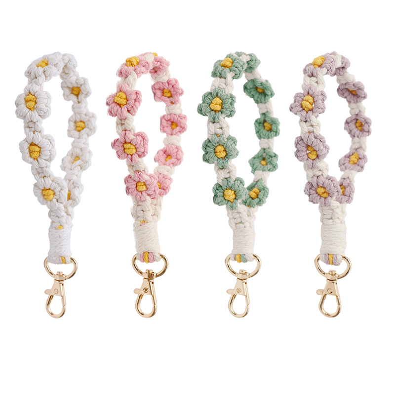 Ciondolo Auto Fatto a Manoisy Fiore Fatto a Mano Editing Tessuto Nappa Boema Auto Arcobaleno A TS