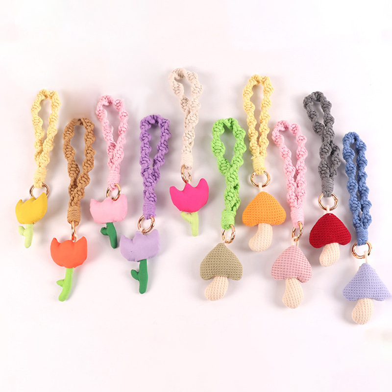 Braccialetto Portachiavi Tessuto Fiore Tulipano Fiore Braccialetto Tessuto Portachiavi_j_