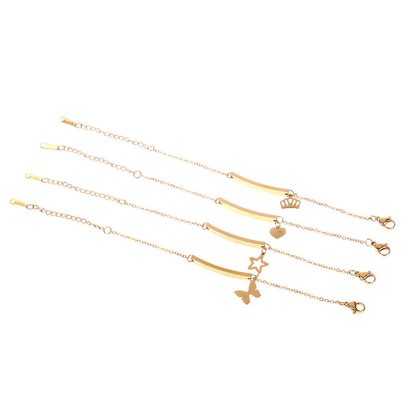 Bracciale Carte Curve Bambino Cordolo Acciaio Inox Cordolo Catena Maglia Regolabile_j_