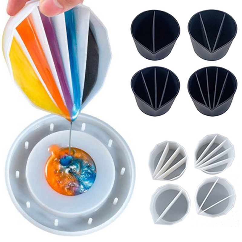 Split Cup for Paint Pouring 2/3/4/5 Grids Reusable Silicone Pouring ...