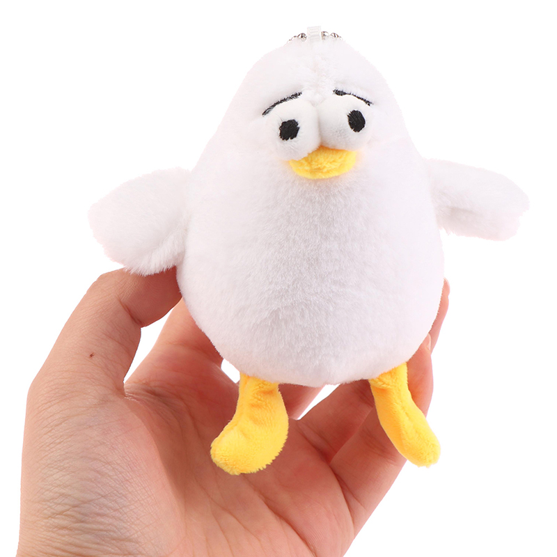 12cm Chicken Plush Toy Seagull Pendant Soft Stuffed Doll Keychain Car Bag Dec ba