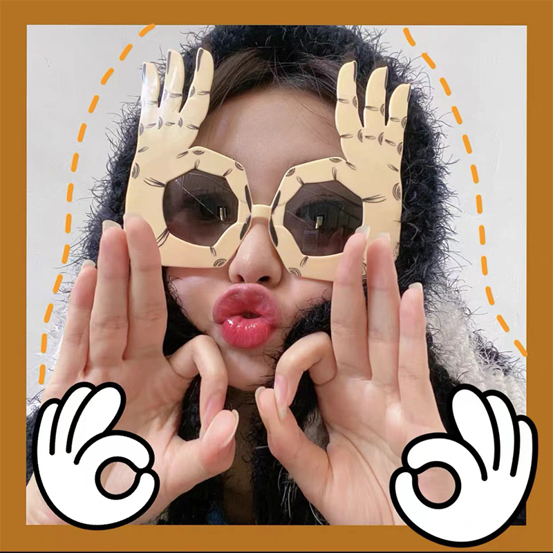 Occhiali da sole verticali creativi decorazione oggetti di scena divertenti selfie Pro Th