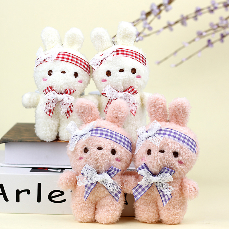 Carino cartone animato Carino Peluche Corto Zaino Ciondolo Coniglio Portachiavi Per Giocattolo Bambini TS