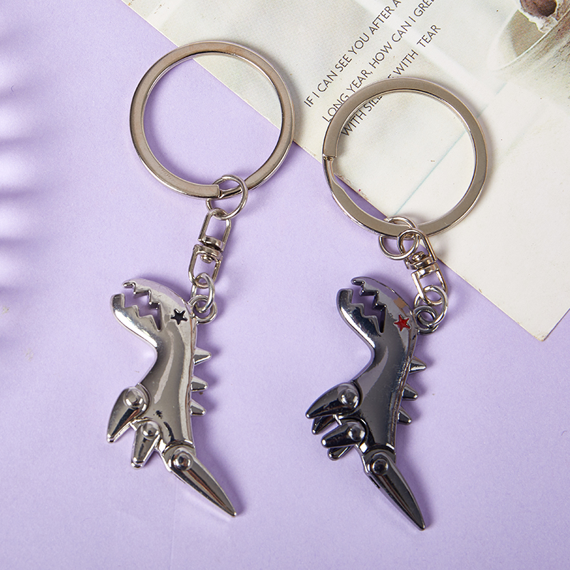 Ciondolo Metallo Dinosauro Simulazione 3D Metallo Portachiavi Metallo Studente Boom Piccolo Regalo TS