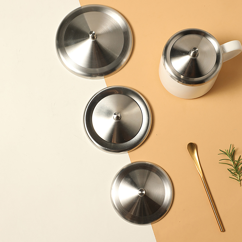 Cup Lids Cover Lid Mug Stainless Steel Covers Tea Coffee Metal Mugs ...