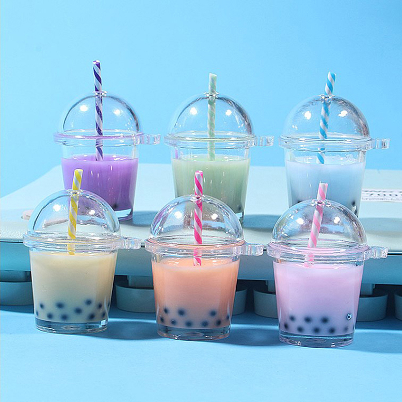 Ciondolo torta simulazione fabbrica gelato mini tazza tè latte portachiavi creativo_j_