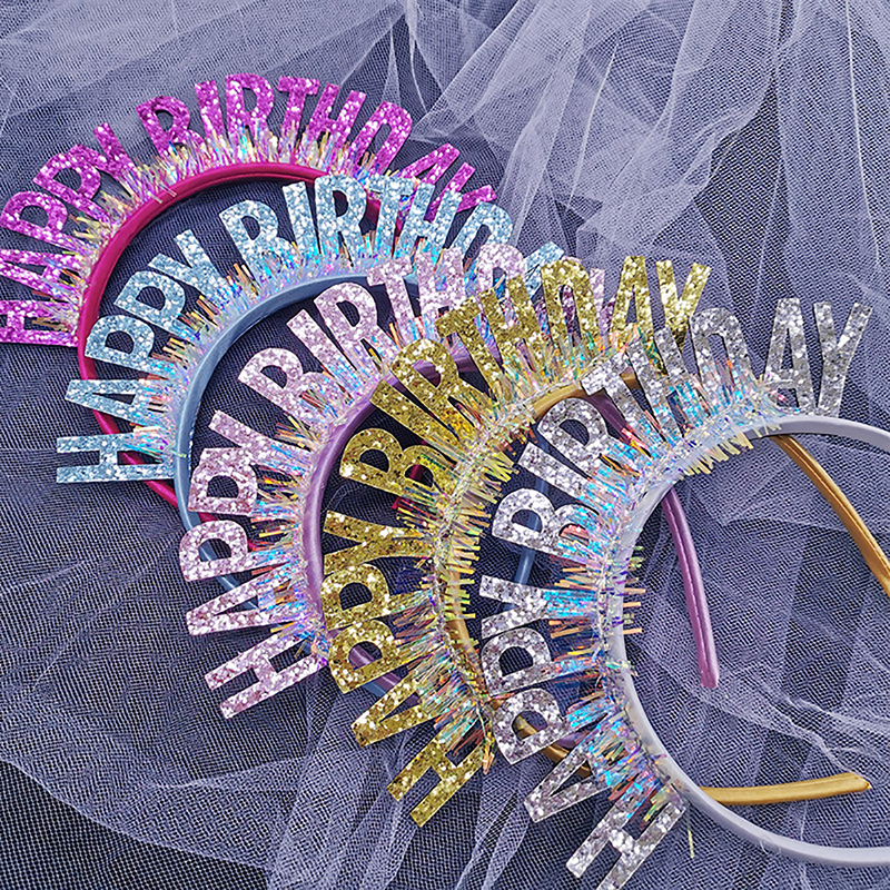 Glitter HAPPY BIRTHDAY Sequin Headband Birthday Decoration Birthday Pa ...
