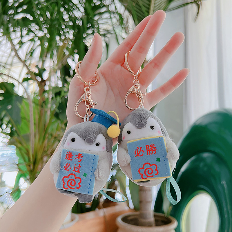 Carino cartone animato Bambola Pinguino Portachiavi Donna Carino Peluche Portachiavi Pinguino Per Ragazze Gif wi
