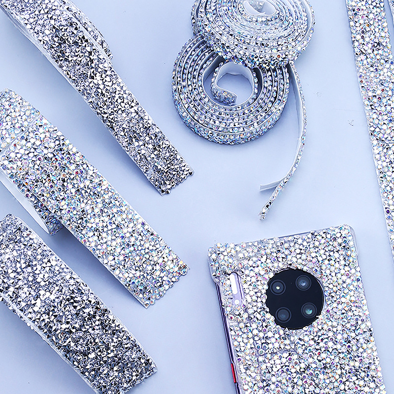 Strass autoadesivi taglio glitter cristallo nastro catena strass taglio TS