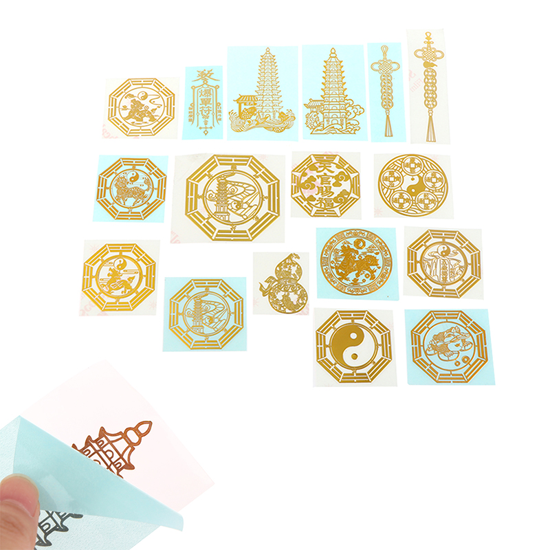 Adesivo Cinque Imperatore Qian otto diagrammi metallo casa toilette TS