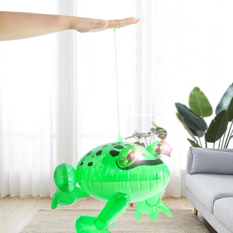 Glowing Inflatable Green Bouncing Frog Toad Ballon Jungle Animal Toy ...