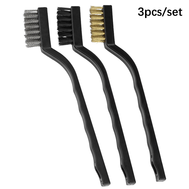 3PZ/SET Spazzola Filo Acciaio Spazzola Pulizia Acquario Spazzola Nylon Strumenti di Pulizia BII