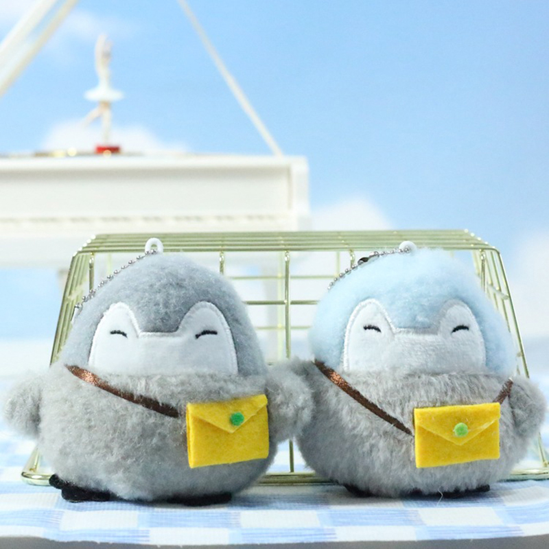 Carino ciondolo bambola peluche pinguino cartone animato Kawaii morbido imbottito animale portachiavi in gf