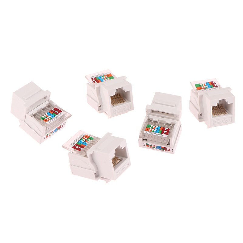 5PCS RJ45 Connector Information Socket Computer Outlet Cable Adapter ...