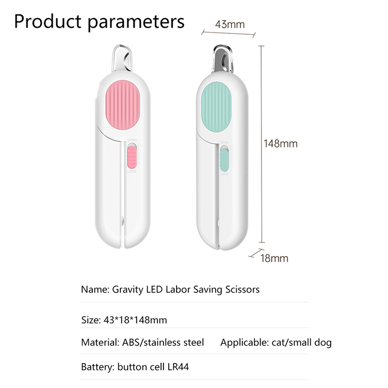 Tagliaunghie professionali luce LED tagliaunghie artiglio pet toelettatura forbici TS