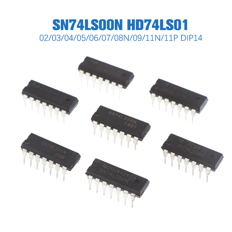 10 PCS 74LS00 74LS01 74LS02 74LS04 74LS05 74LS06 74LS07 74LS08 74LS09 ...