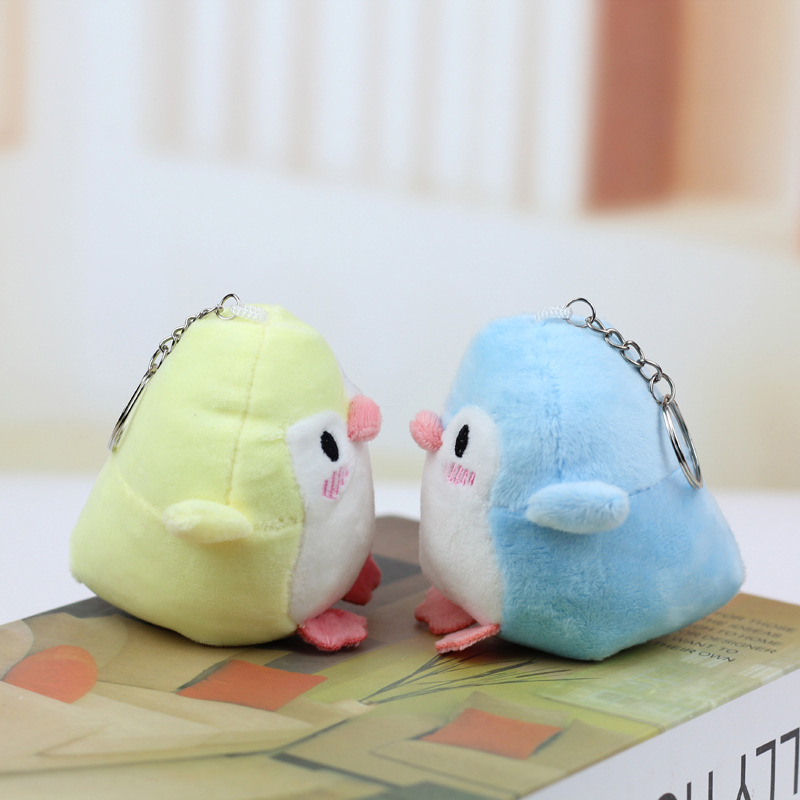 Carino cartone animato peluche pinguino portachiavi donna animale portachiavi pom bambole cotone giocattolo_j_