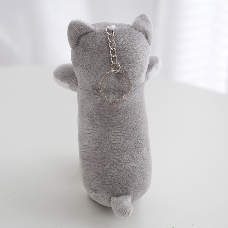 Kawaii carino cane Akita peluche portachiavi creativo cotone bambola giocattolo decorazione casa_j_