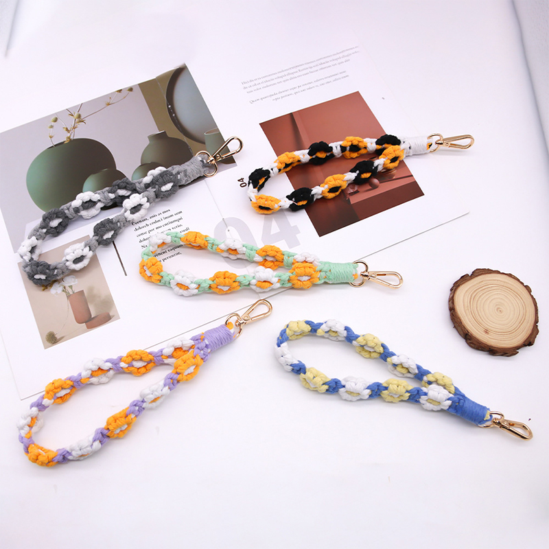 Braccialetto Creative Margherita Fiore Portachiavi Bohémien Portachiavi Cordino Polso GF